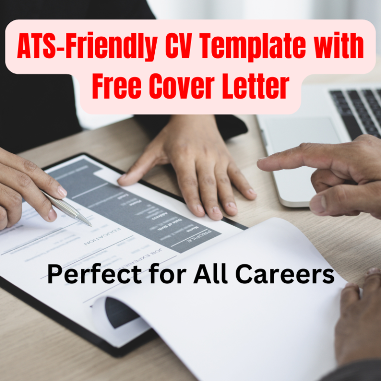 ATS-Friendly CV Template with Free Cover Letter – Modern CV
